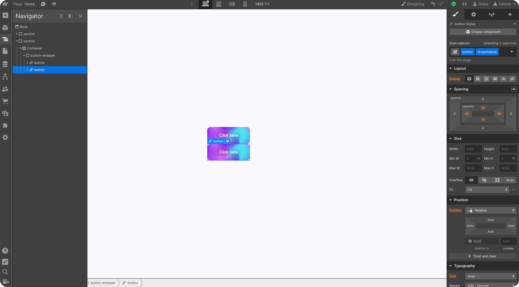 How to create a gradient shadow in Figma & Webflow